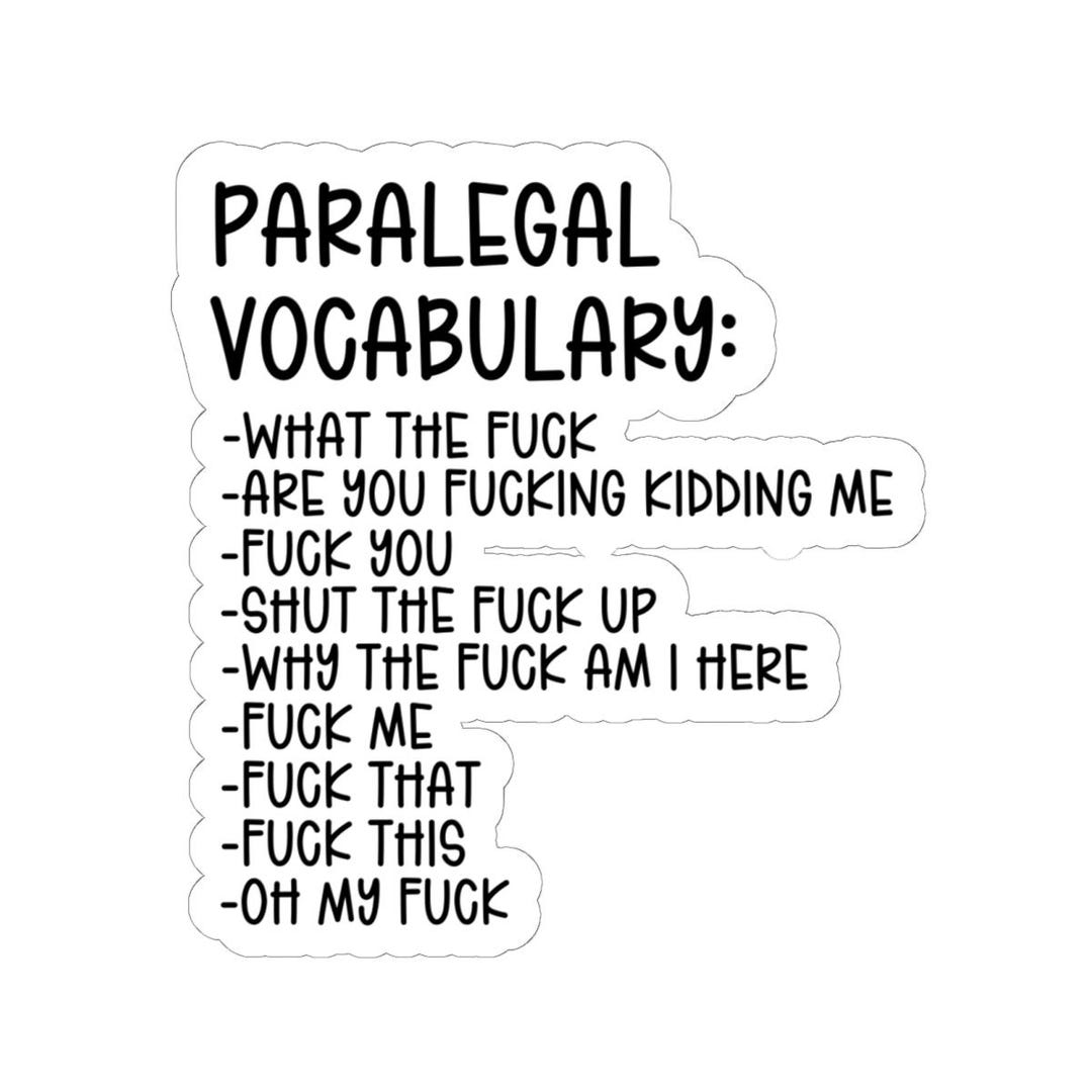 Paralegal Vocabulary Sticker, Legal Office Humor Decal, Law Worker Gift ...