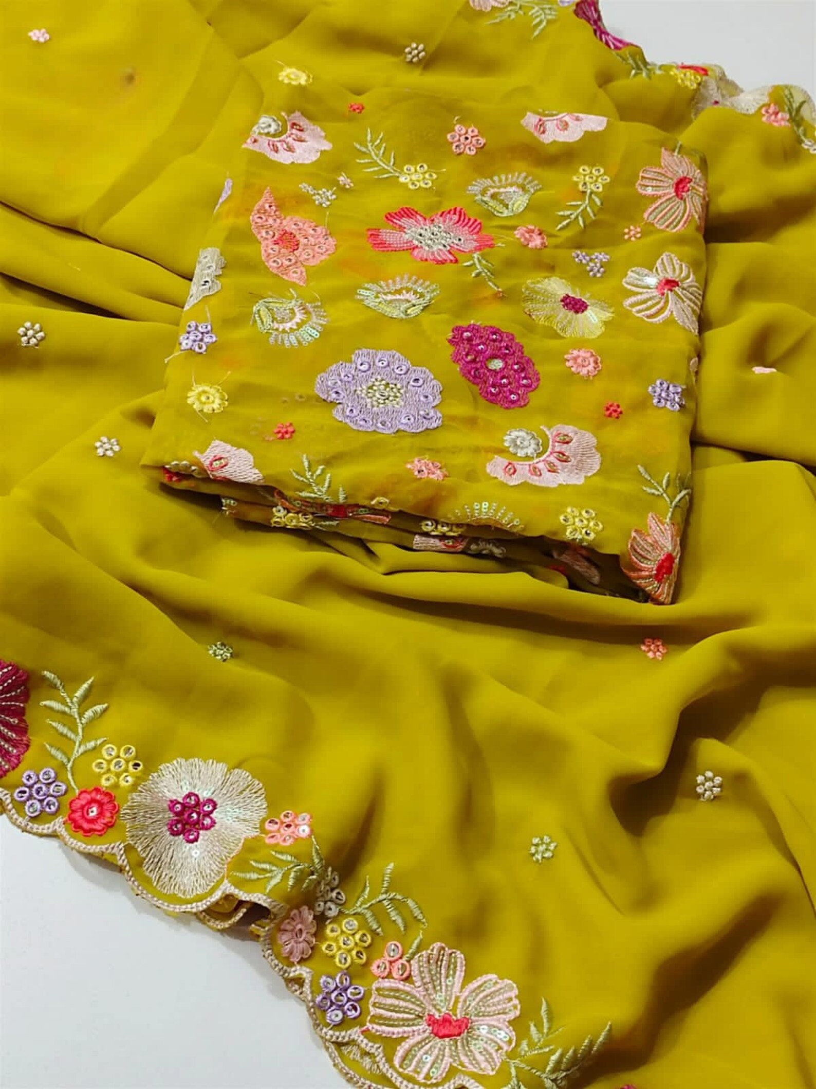 Embroidery Work Saree, Indian Saree, Indian Wear, Elegant Saree, Work ...