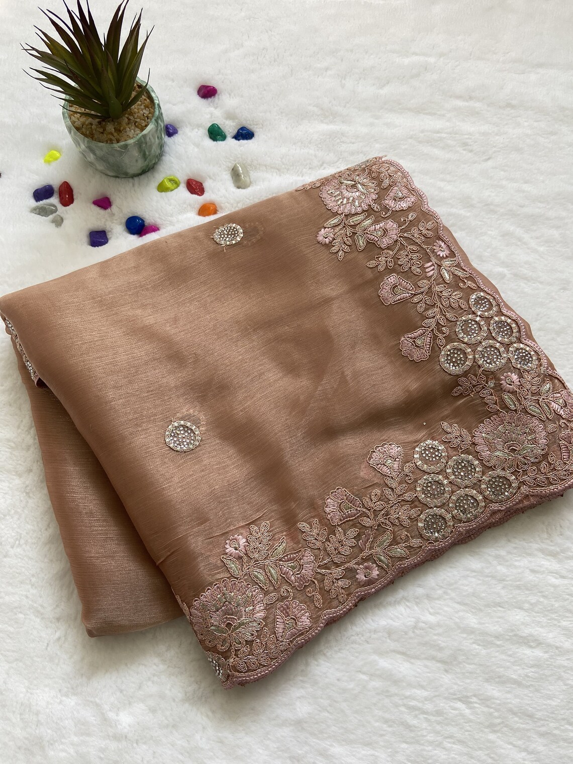 Barbari Jimmy Chu Silk Saree With Beautiful Embroidery, an Elegant ...