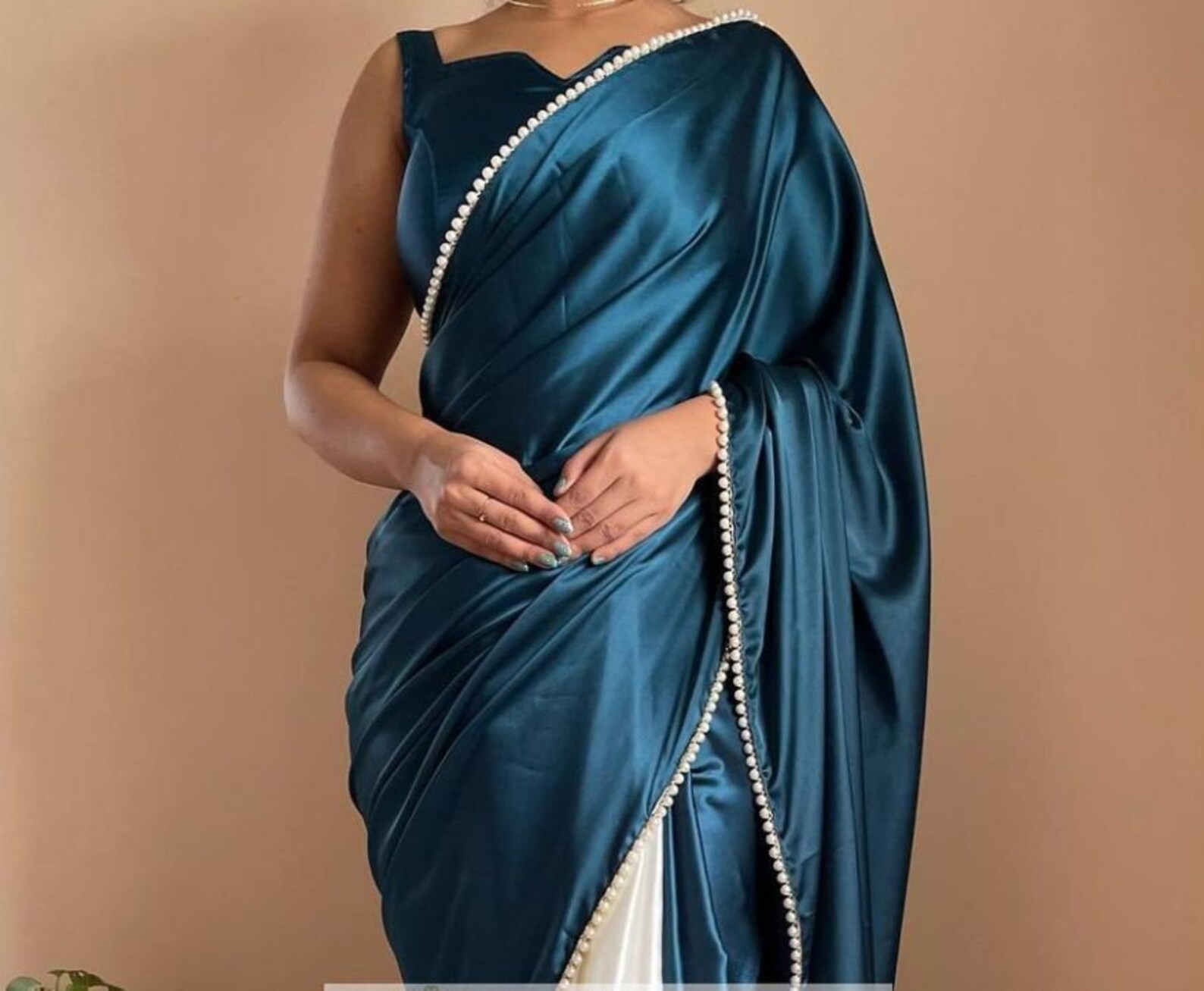 Beautiful Satin Saree, Indian Saree, Indian Wear, Party Wear Saree ...