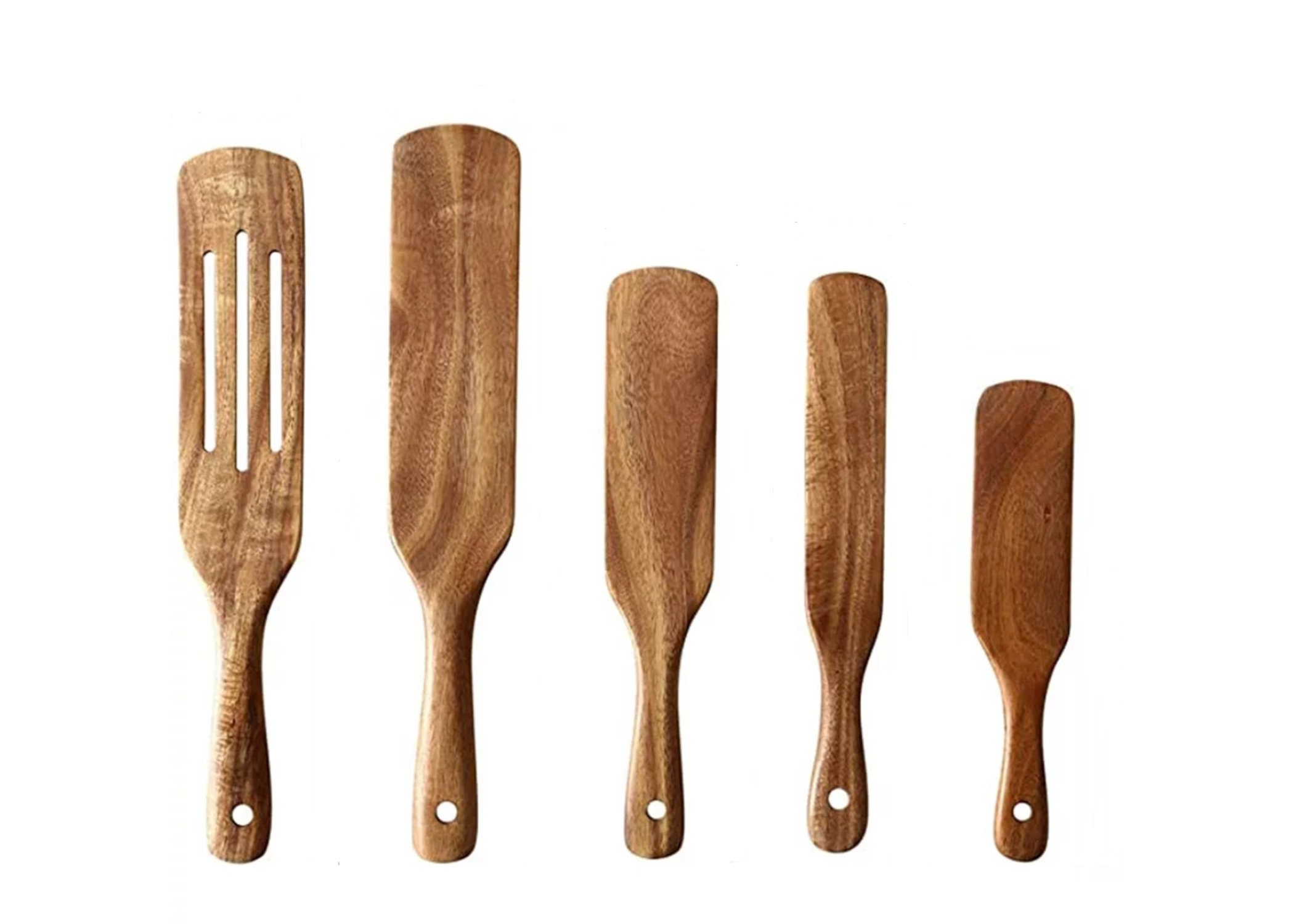 Wooden Spurtle Kitchen Set made With Acacia 5 Piece Set - Etsy