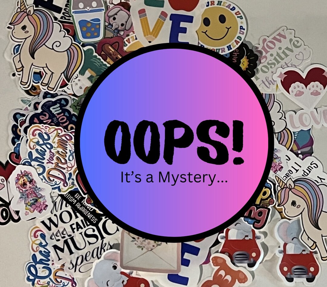 Mystery Sticker Bags, OOPS Sticker Pack, Grab Bag Sticker Pack, OOPS ...