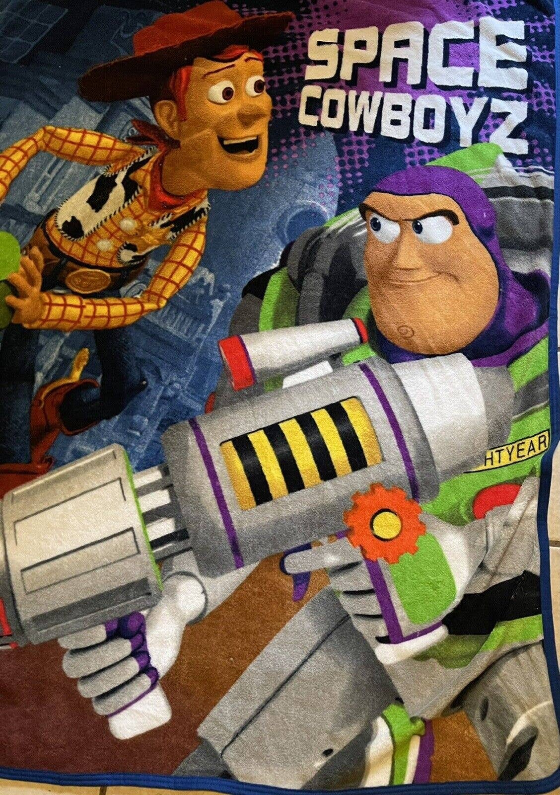 Vintage Buzz Lightyear Space Sheriff Plush Blanket Throw 44" X 60" Toy ...