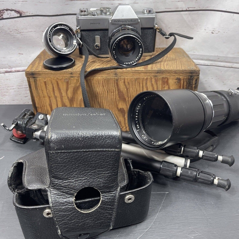 Vintage Mamiya Sekor 1000 DTL 35mm Camera W/ 55mm 1:1.4 Lenses Case ...