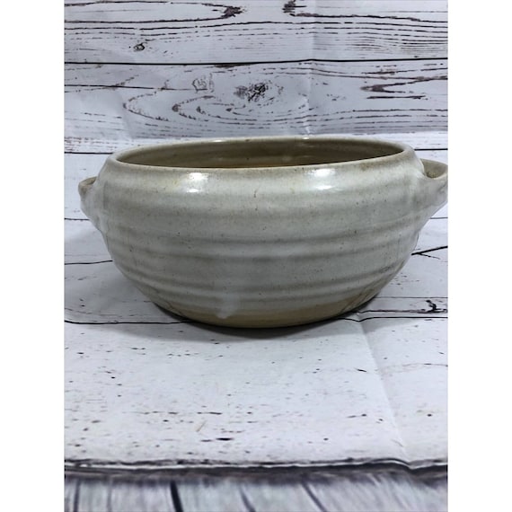 Hand Thrown Art Pottery Stoneware Crock With Handles Earth | Etsy