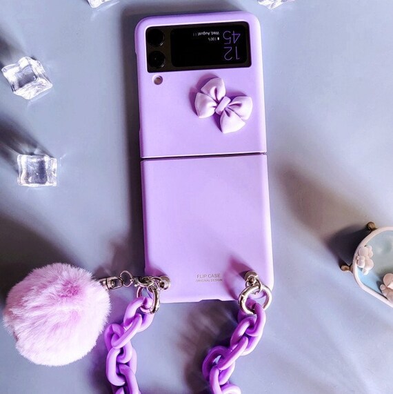 Korean Purple 3D Plush Ball Phone Case for Samsung Galaxy Z - Etsy