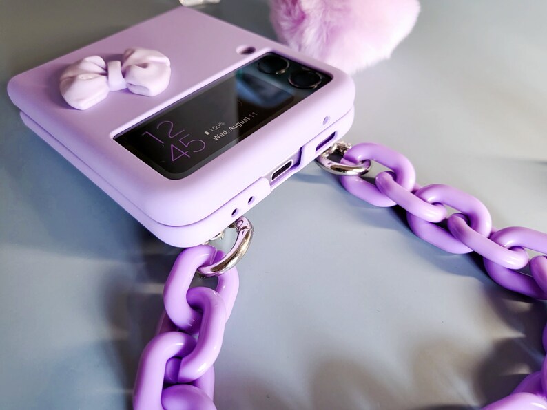 Korean Purple 3D Plush Ball Phone Case for Samsung Galaxy Z - Etsy