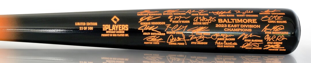 Baltimore 2023 East Division Champions Team Signature Extremum Bat - Etsy