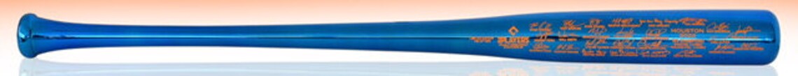 Houston 2022 WS Champions Team Signature Chrome Splash Bat - Etsy