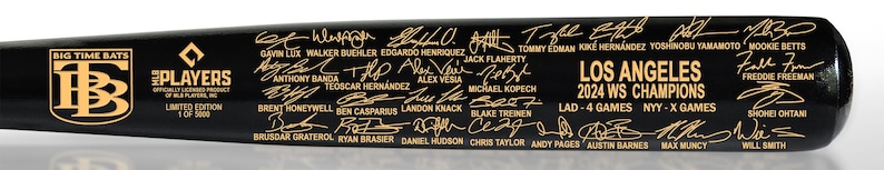 LA Dodgers 2024 WS Champions Team Signature Black Maple Bat - Etsy