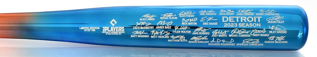 Detroit 2023 Farewell to a Legend Team Signature Chrome Splash Bat - Etsy