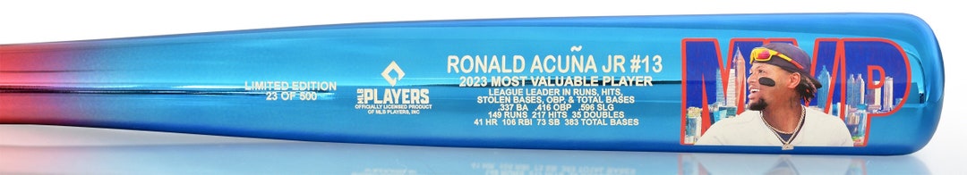 Ronald Acuna Jr 2023 MVP Chrome Splash Art Bat - Etsy