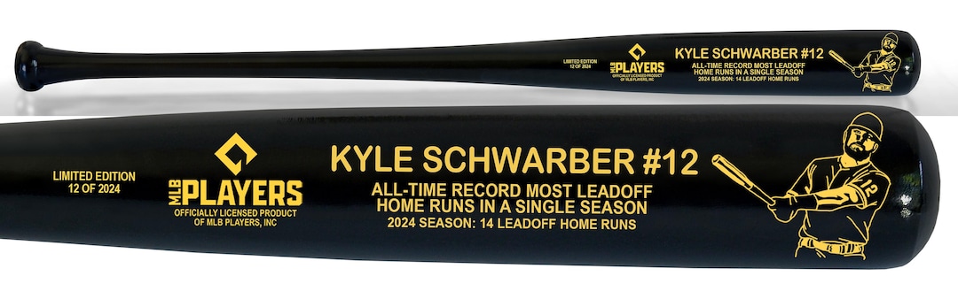Kyle Schwarber MLB Record Most Leadoff Hrs in a Season Black Bat - Etsy