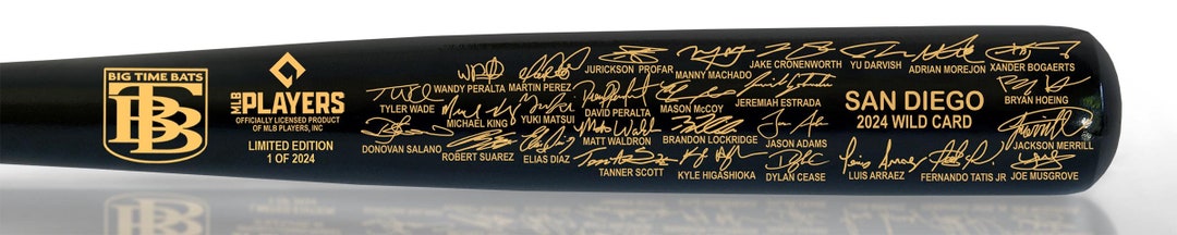 San Diego Padres 2024 Postseason Team Signature Black Maple Bat - Etsy