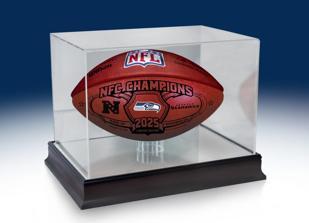 Seattle Seahawks NFC Champions 2025 Duke FB and Display Case - Etsy