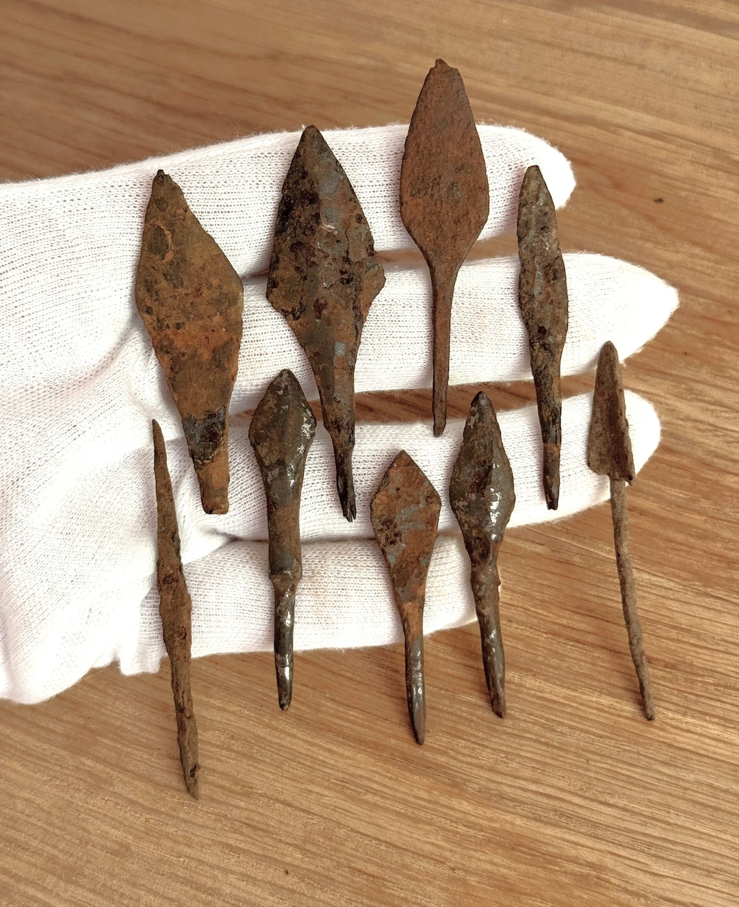 Ancient Arrowhead. Viking Arrows. Set of Nine Arrowheads. Kievan Rus ...