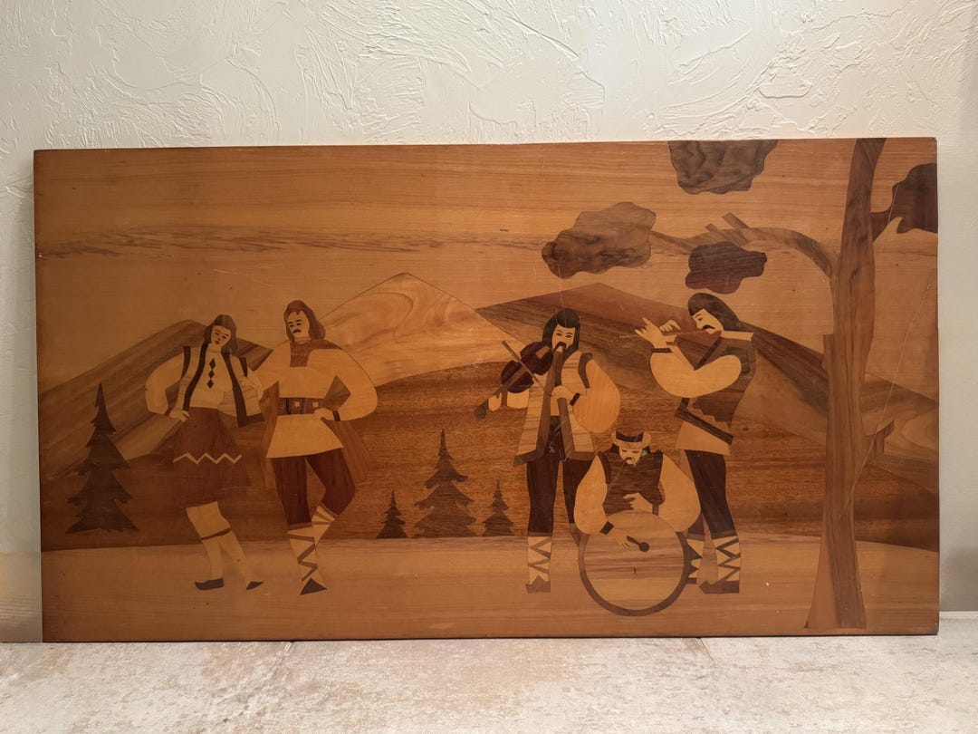 Soviet Large Wooden Picture "hutsuls". Vintage Wooden Art Decor ...