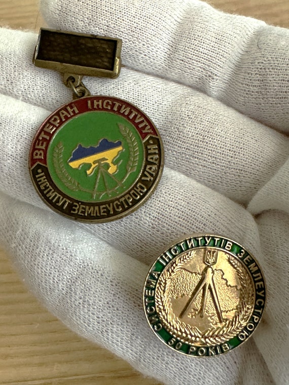 Vintage Soviet badges. Thematic icons. Institute of L… - Gem