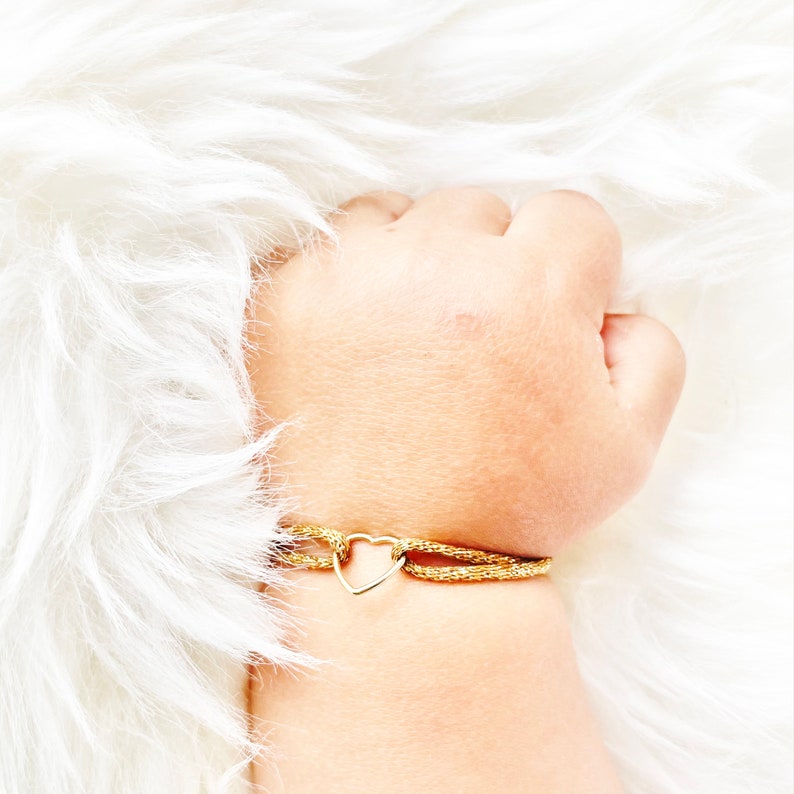 Mother & Daughter Bracelet Matching Duo 24k Gold Filled Heart Star ...