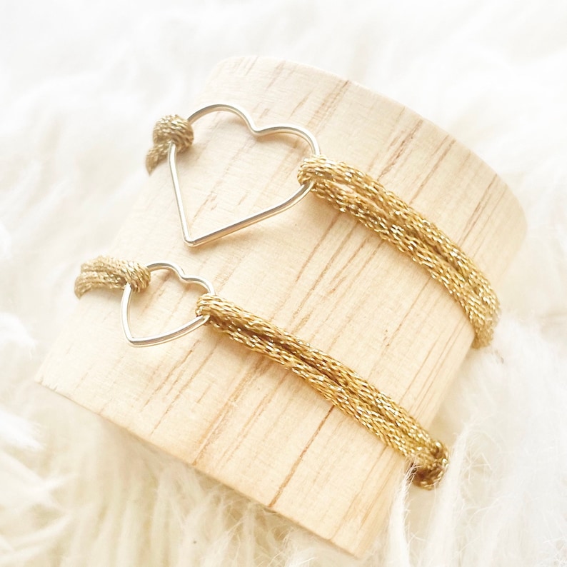 Mother & Daughter Bracelet Matching Duo 24k Gold Filled Heart Star ...