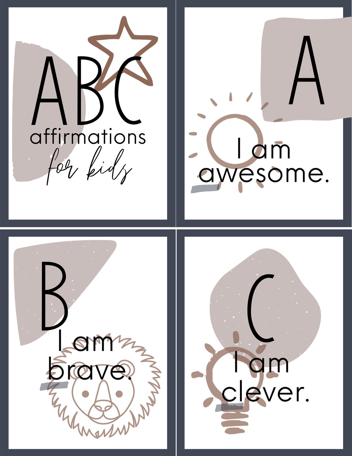 ABC Affirmation Cards for Kids - Etsy