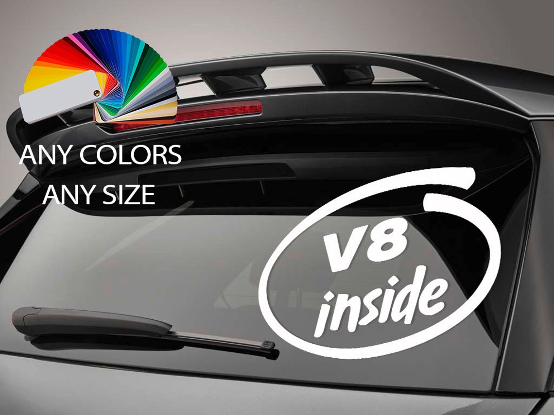 V8 engine inside Waterproof Vinyl Stickers Decal Print Sign | Etsy