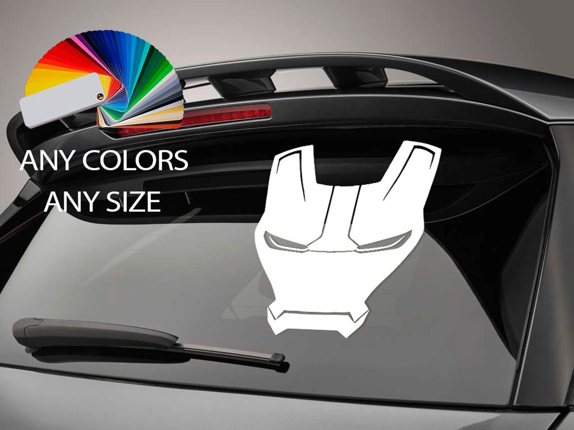 Iron Man Helmet Mask Waterproof Vinyl Stickers Decal | Etsy