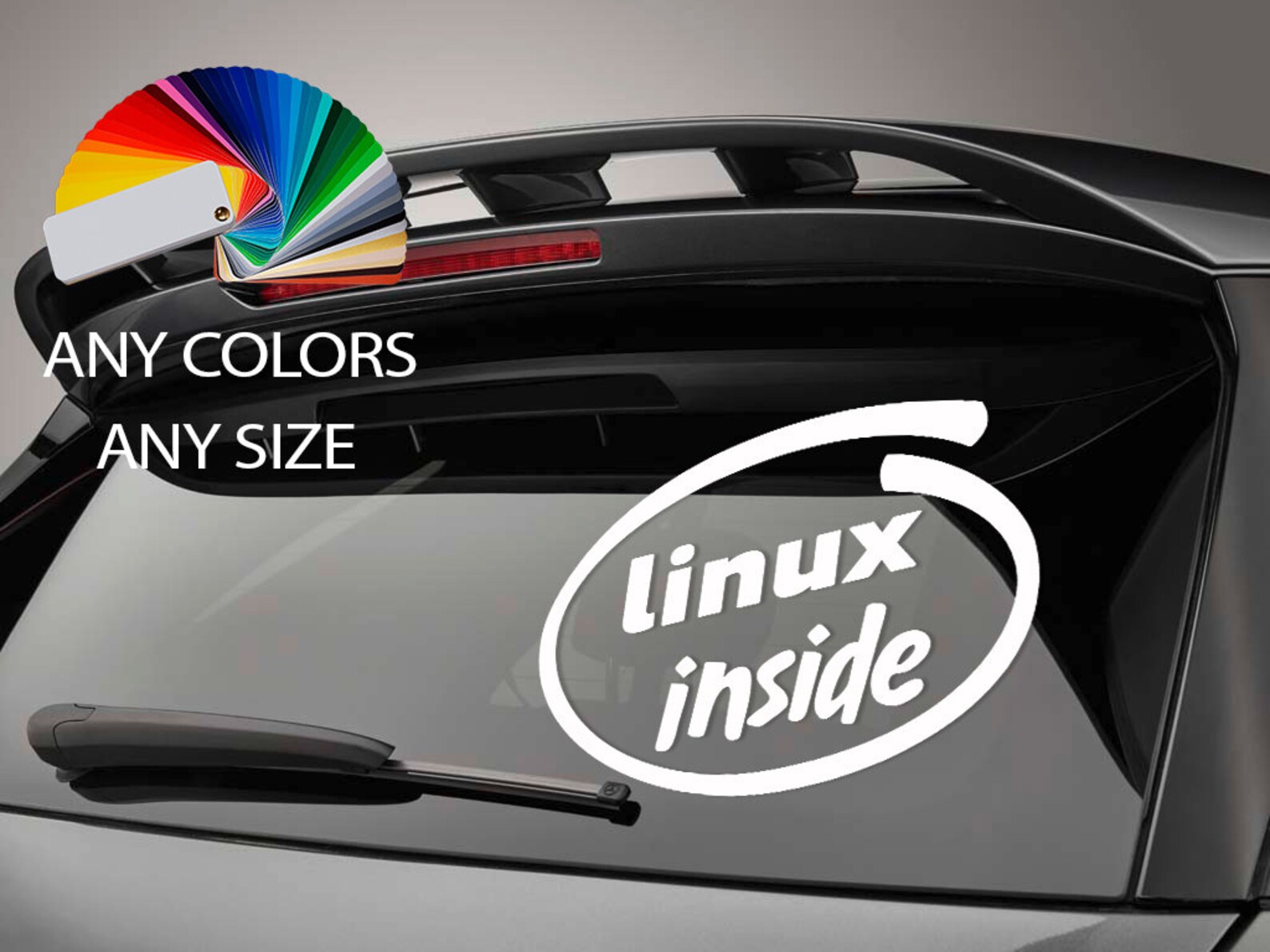 Linux inside Waterproof Vinyl Stickers Decal Print Sign | Etsy