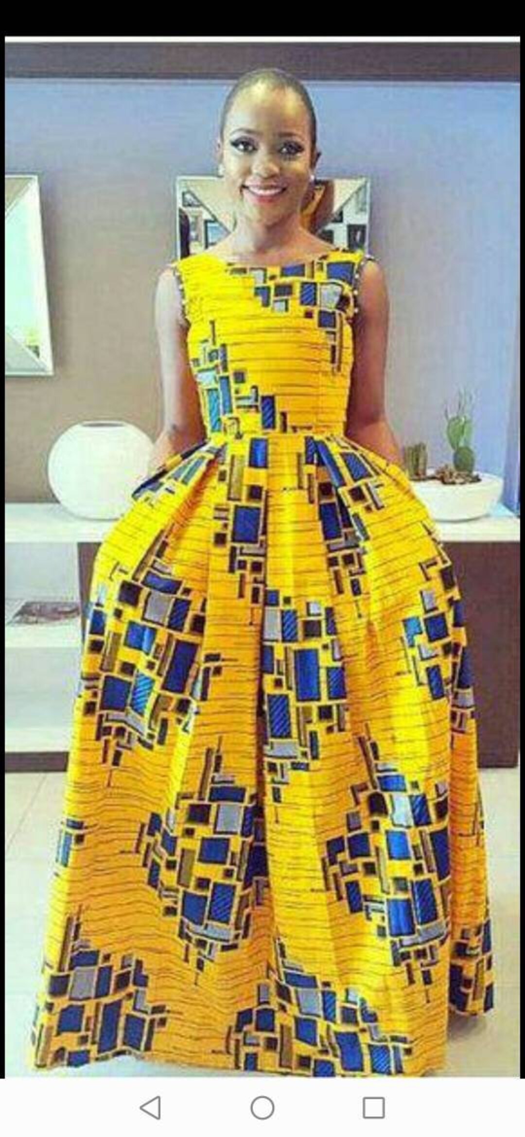 Gbemi Sleeveless Pleated Dress With Two Sides Pockets, Ankara Print ...