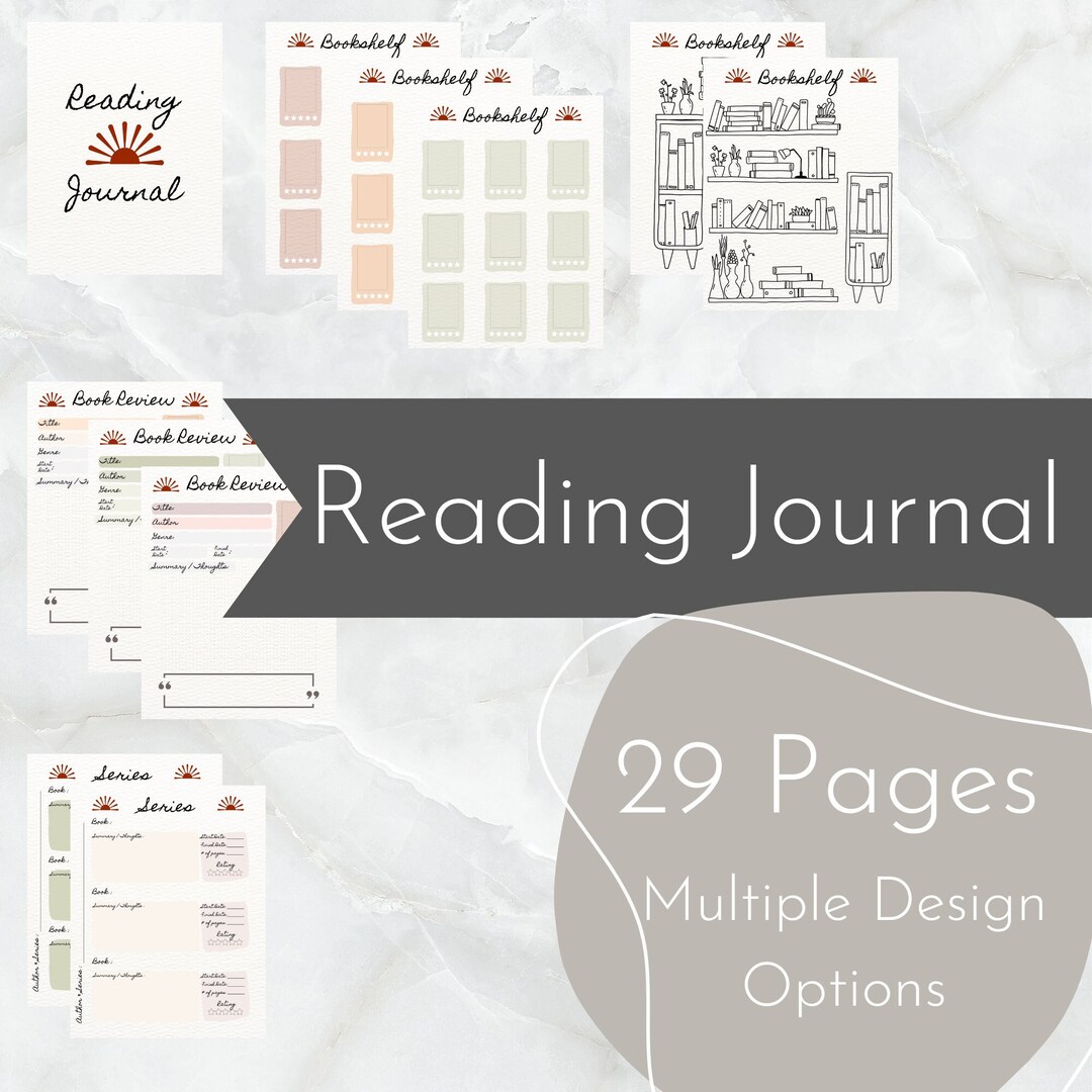 Reading Planner Journal Printable Digital Download - Etsy