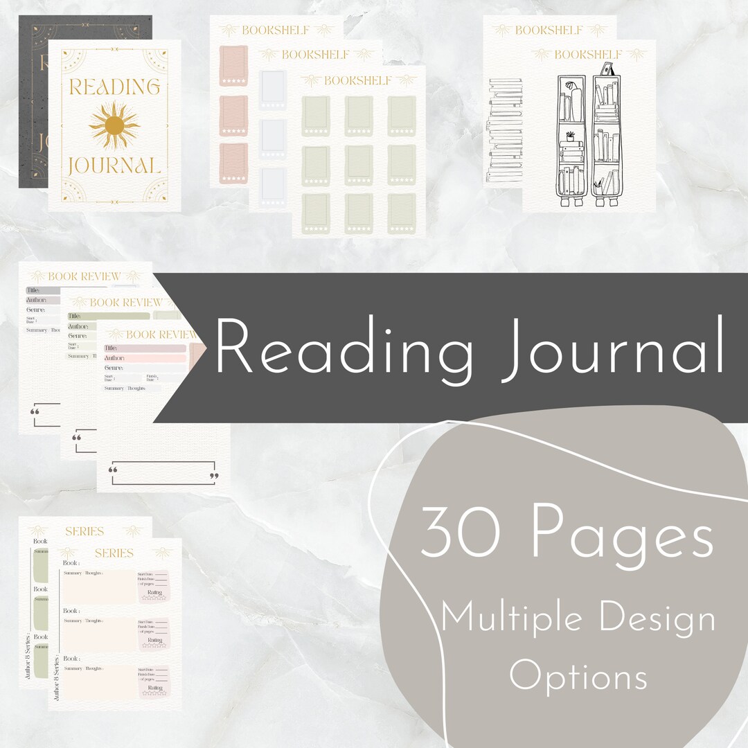 Reading Planner Journal Printable Digital Download - Etsy