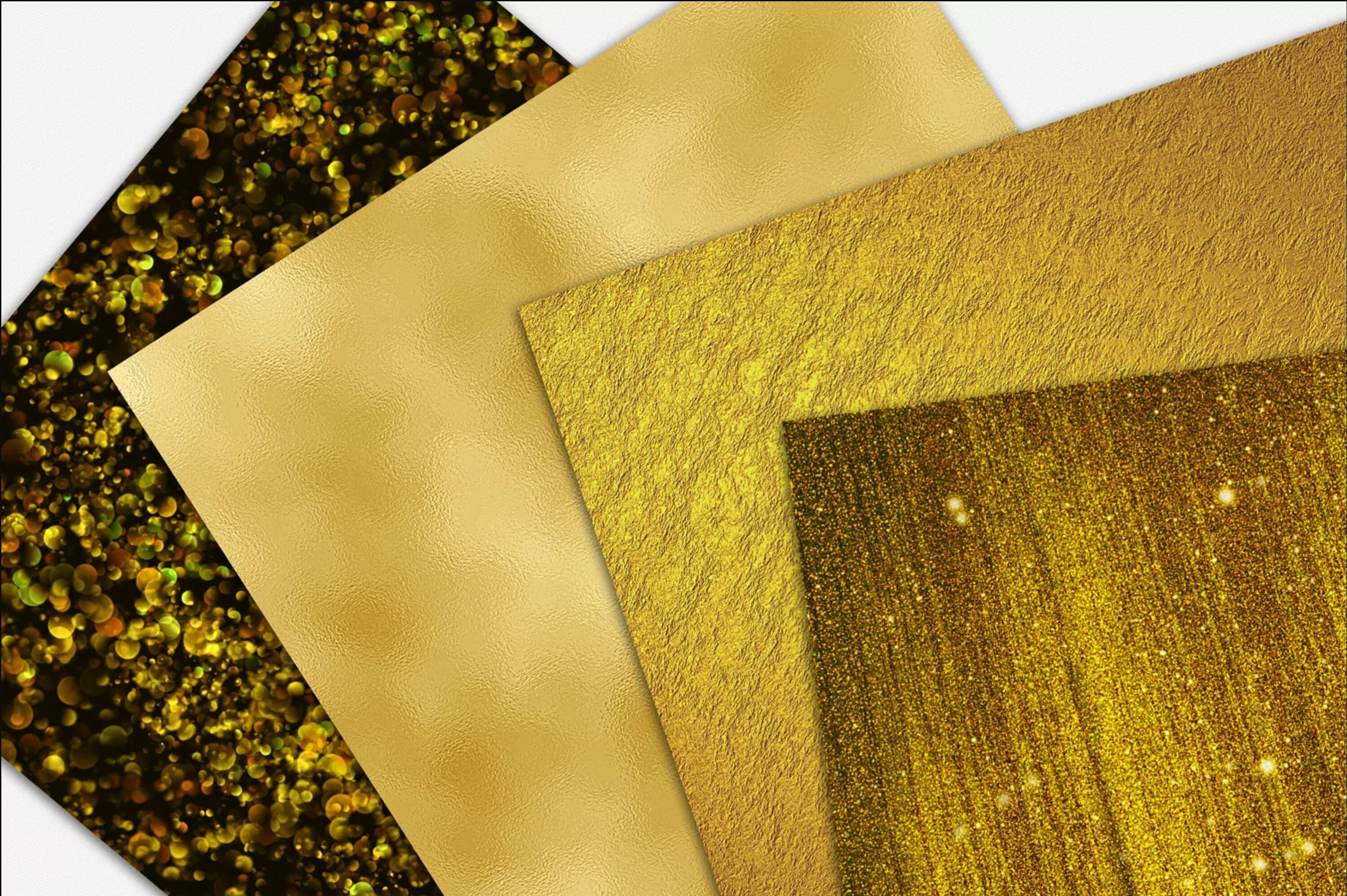 Gold Textures Digital Paper, Metallic Gold Leather Gold Glitter Golden ...
