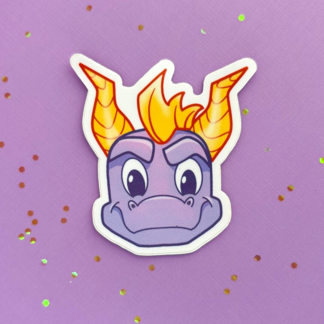 Spyro - Vinyl Sticker - Cute - Illustration - Dragon - Kawaii Aesthetic ...