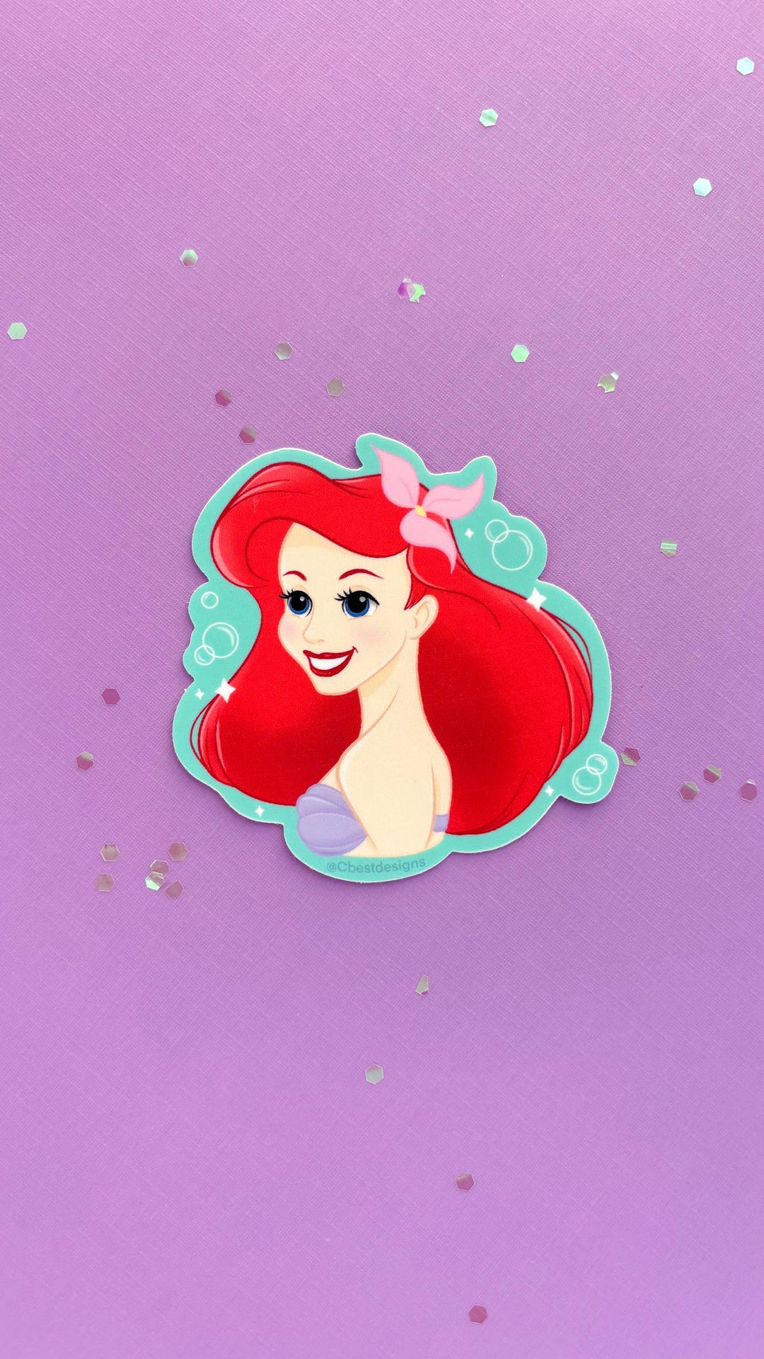 Ariel - Disney - Vinyl Sticker - Cute - Illustration - Kawaii Aesthetic ...