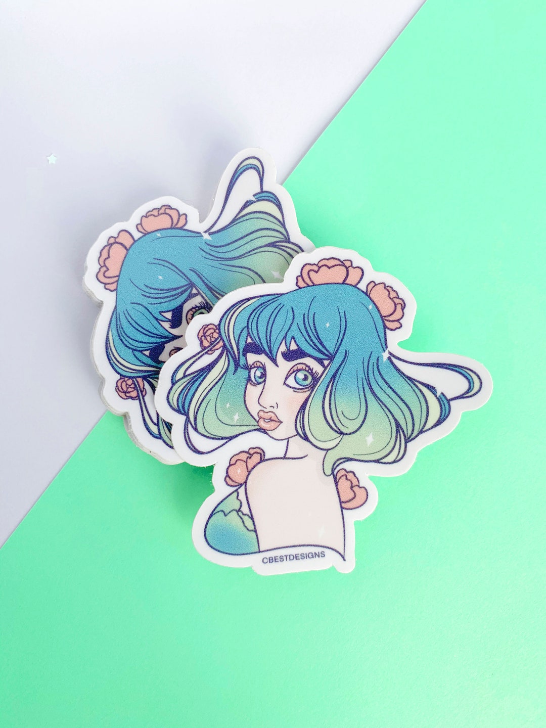 Earth Girl - Waterproof Vinyl Sticker Decal - Cute - Kawaii Aesthetic ...