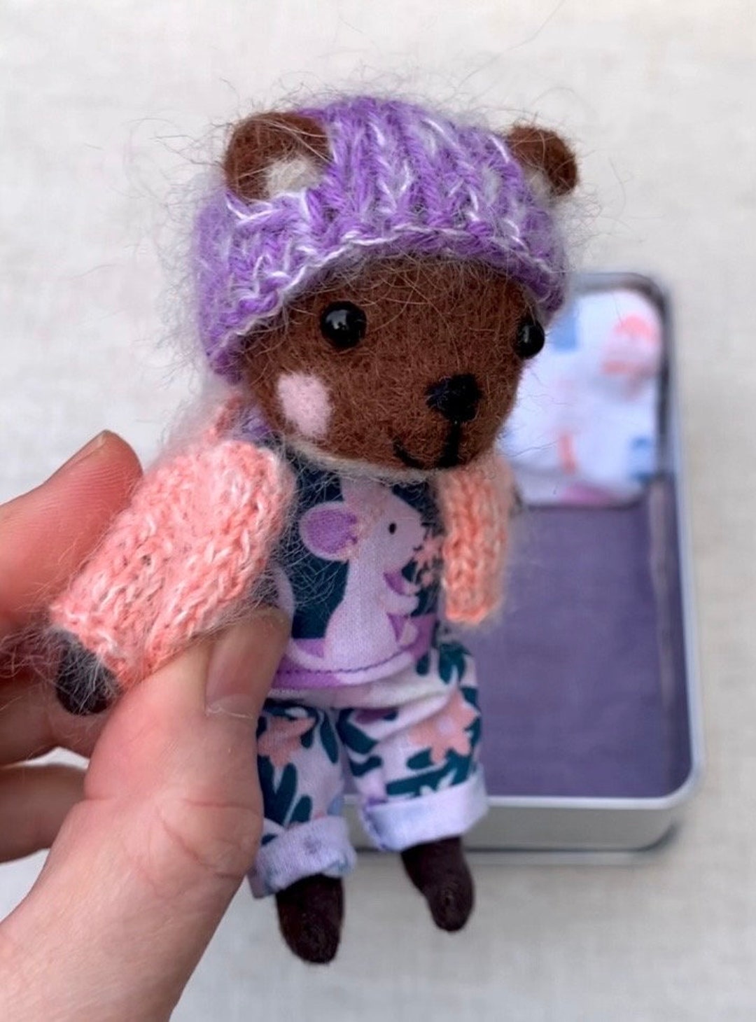 Teddy Bear Doll With a Teddy Miniature Mini Teddy Tin - Etsy