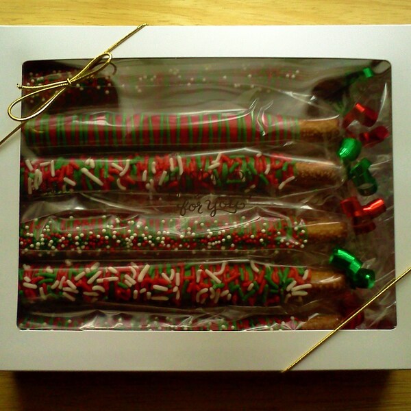 Christmas Pretzel Rods - Etsy