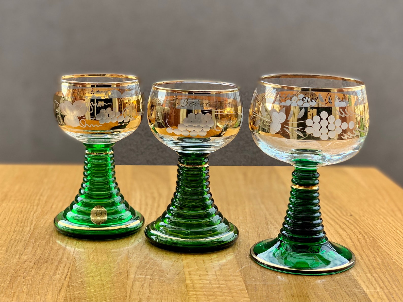 Discover Roemer Glass- Green Stemmed German Wine Glasses
