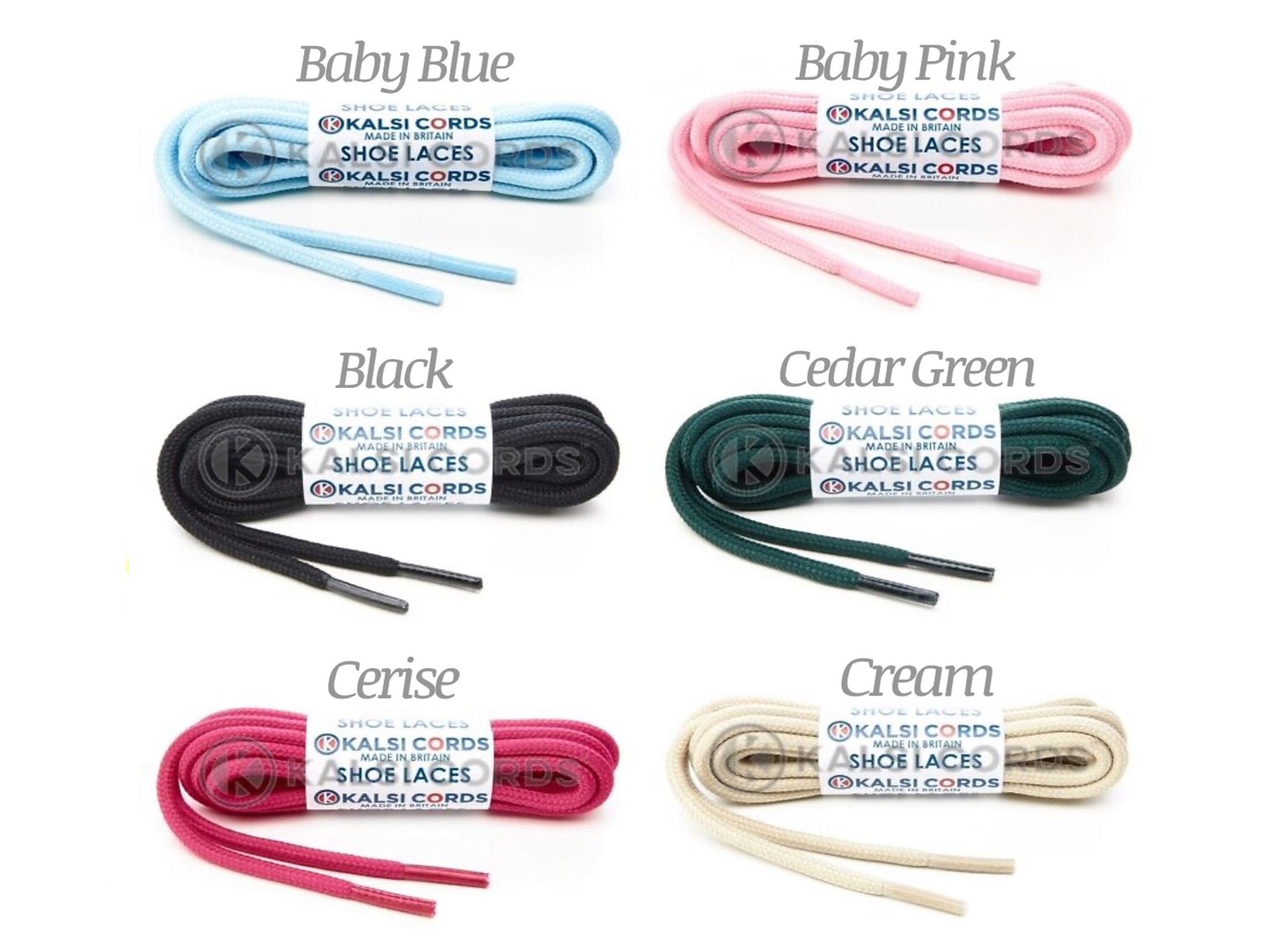 Round Cord Rope Shoe Laces 30 Colours for Sneakers Trainers Hiking ...