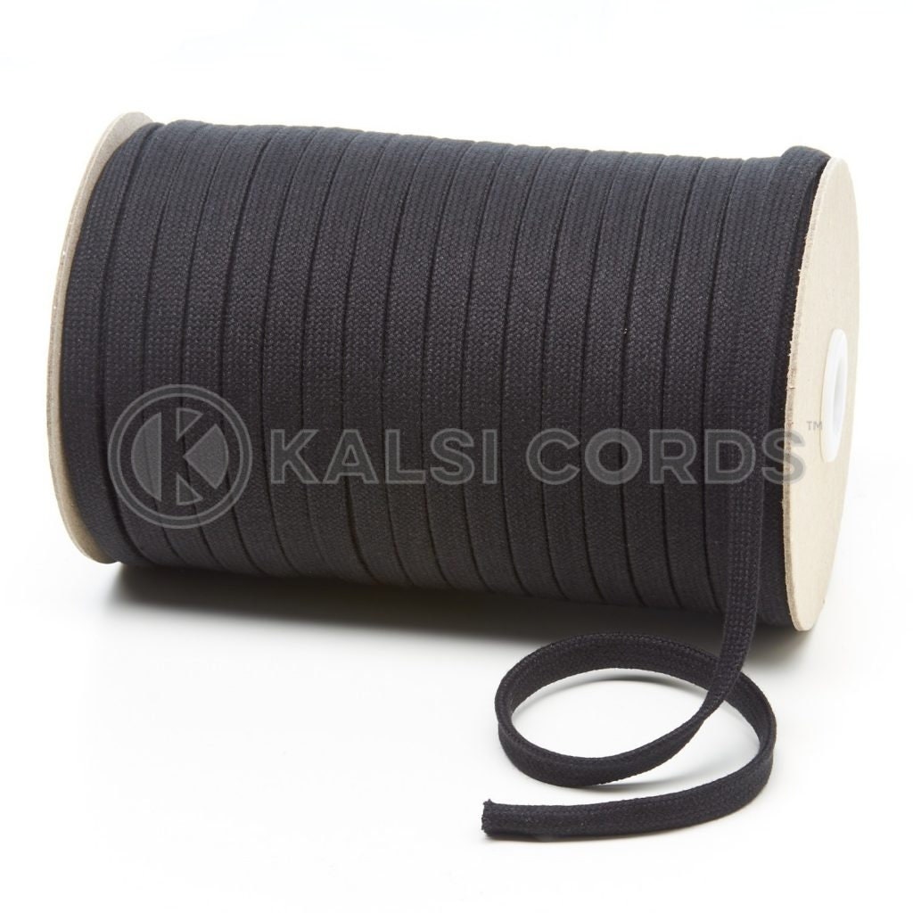 8mm Flat Cotton Tubular Braid Thin Drawstring Draw Cord Organic ...