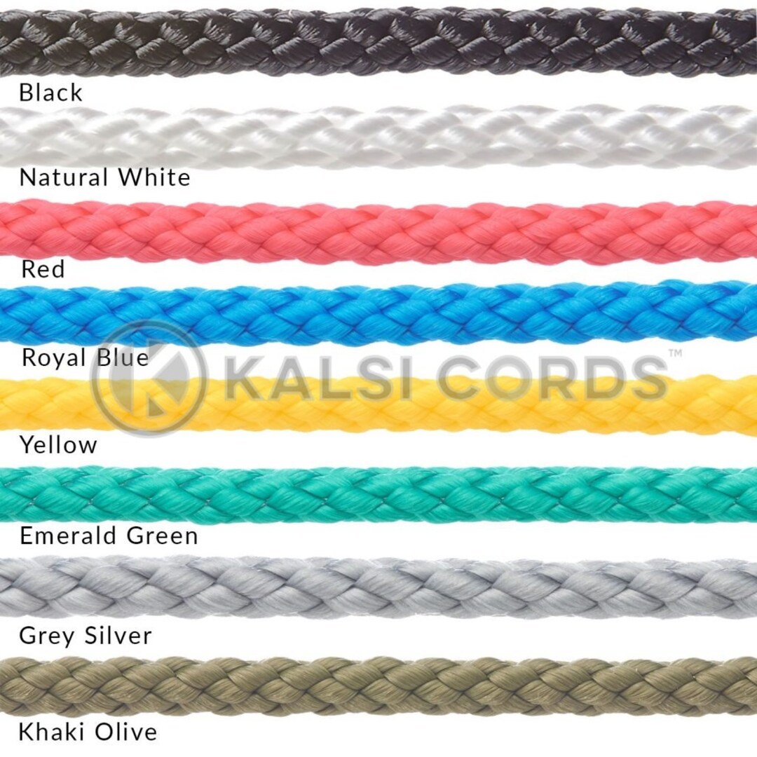 6mm Round Polypropylene Cord - Strong Braided String Type Rope in 8 ...