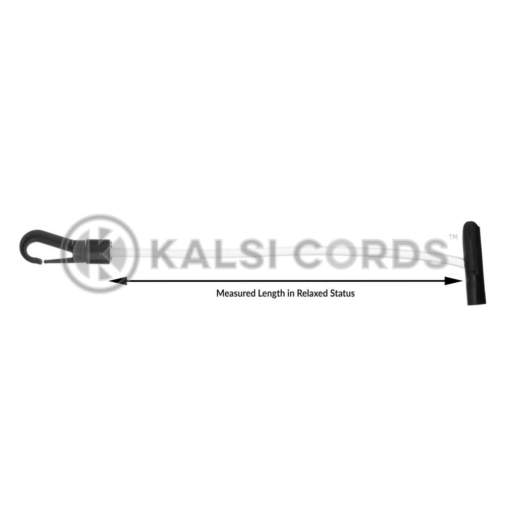 Elastic Gated Hook T Bar Tie 5mm Round Bungee Shock Cord in White ...