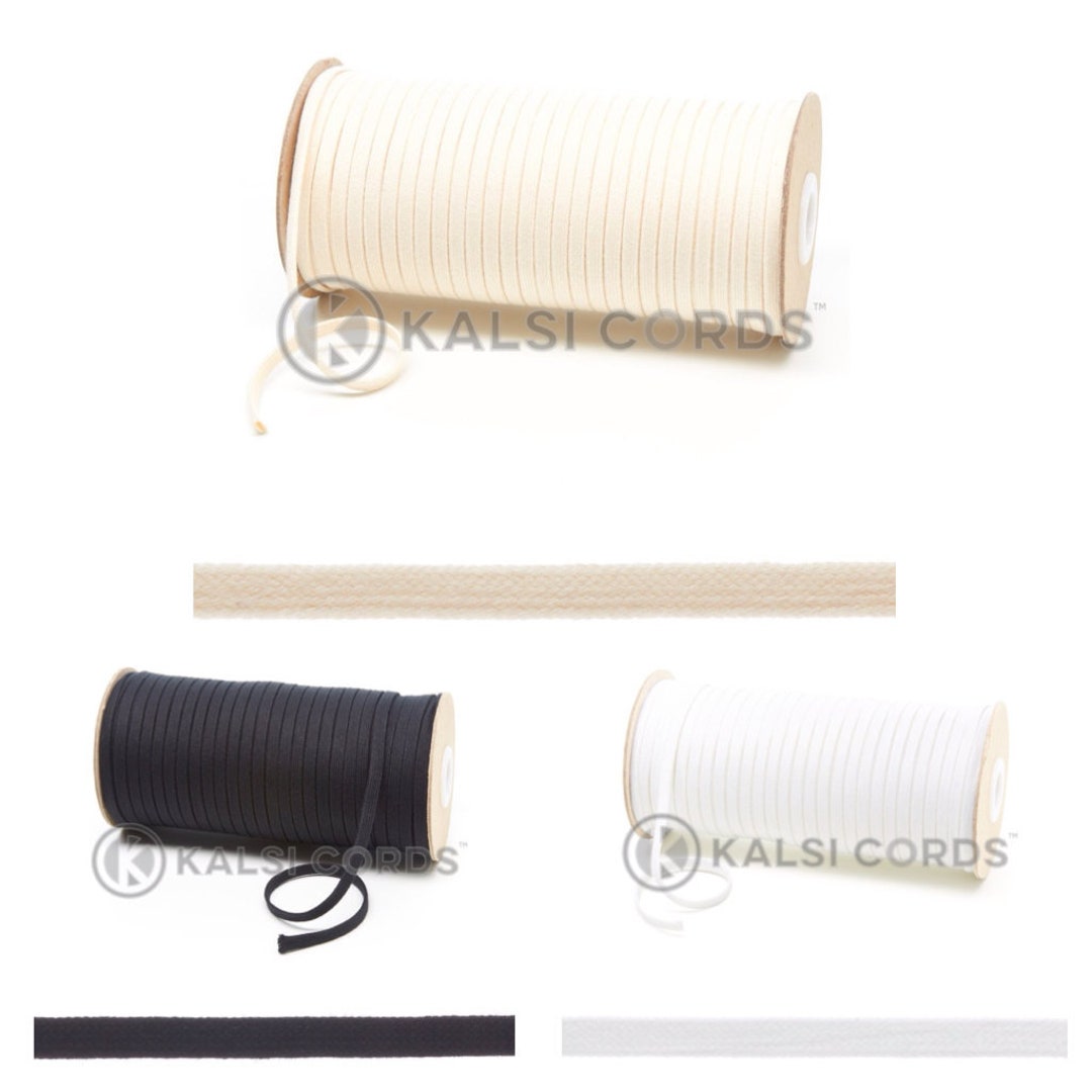 6mm Flat Cotton Tubular Braid Thin Drawstring Draw Cord Organic ...