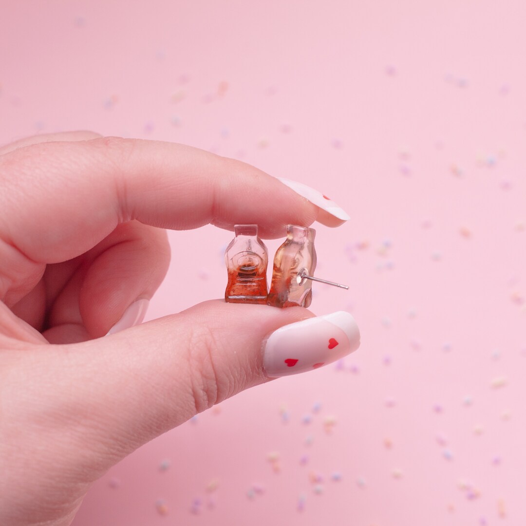 Cute 90s Nostalgia Gummy Cola Bottle Sweetie Candy Stud Earrings - Etsy