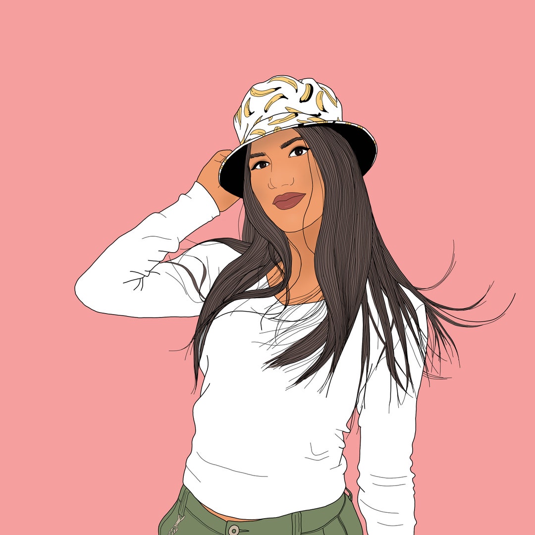 Custom Portrait With Solid Background, Portrait Illustration, Digital ...