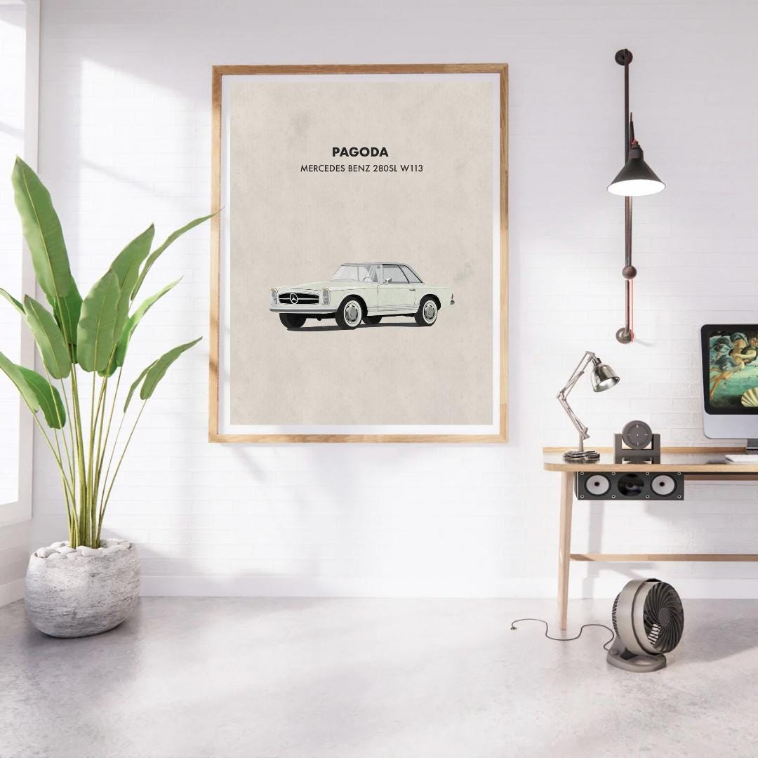 Classic Car Print Car Illustrations Retro Car Poster Vintage Car Wall ...