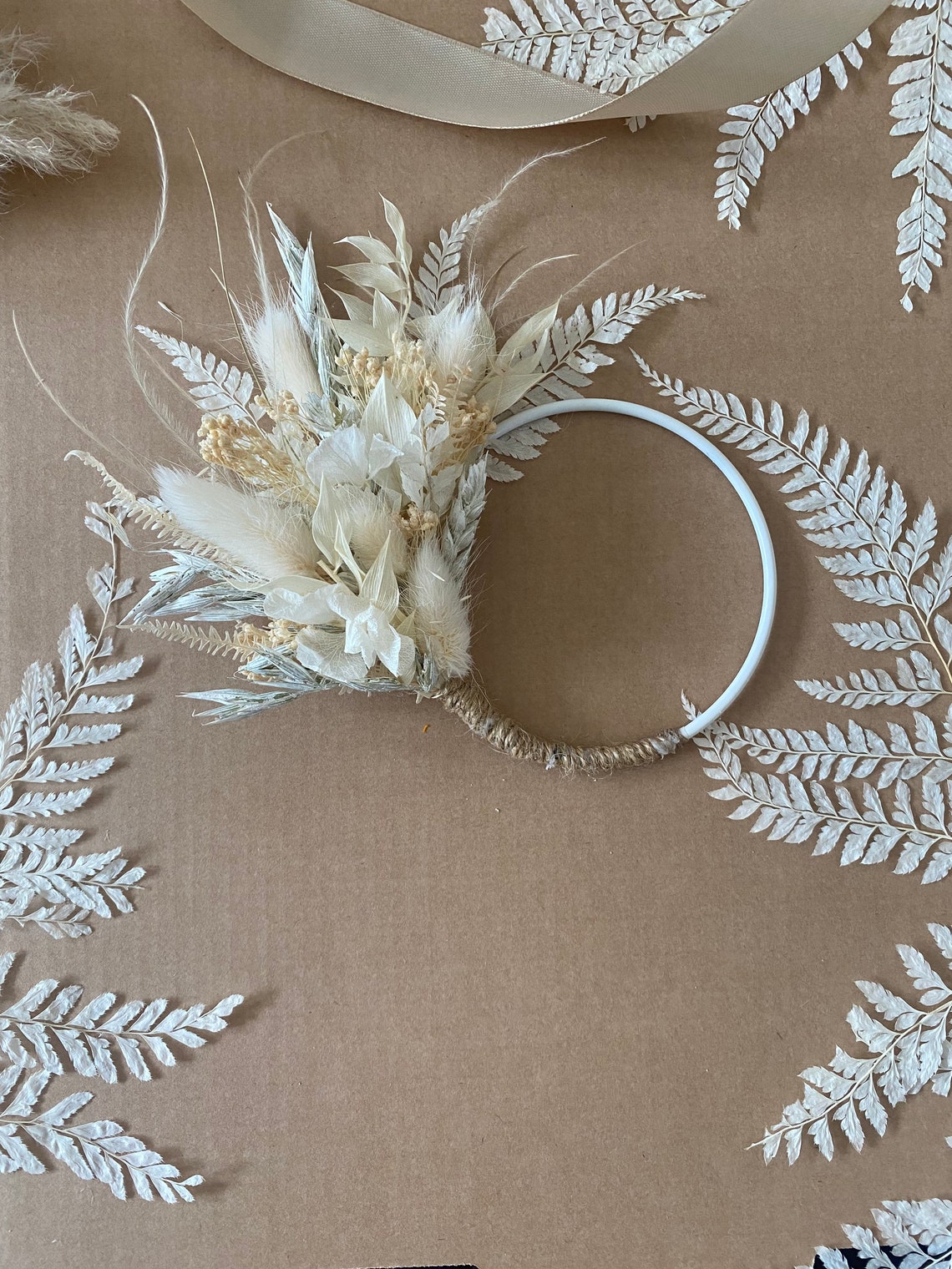 Cream Dried Flower Cake Hoop, Wedding Cake Decor, Dried Flower Cake ...