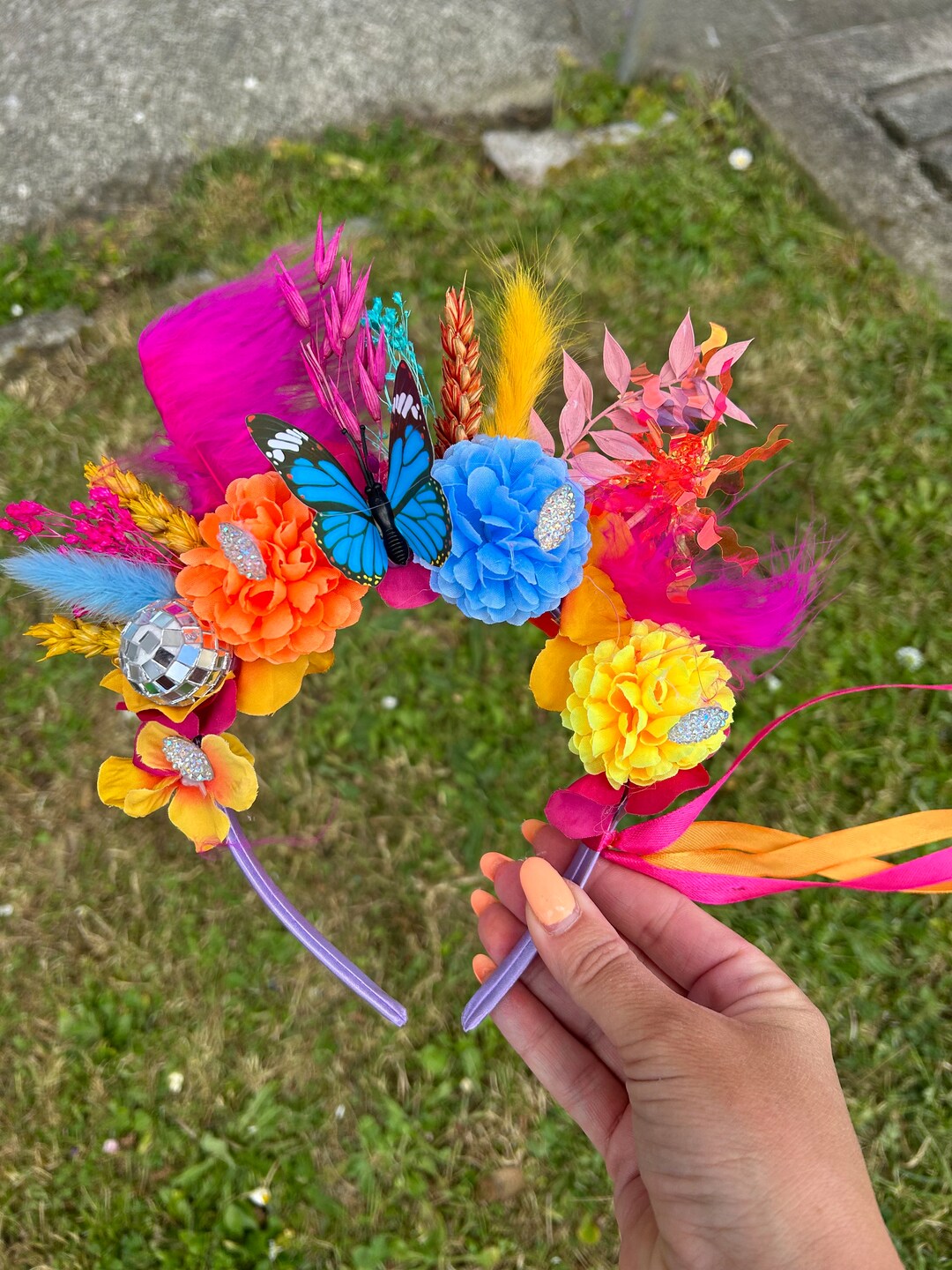 Festival Hair Crowns, Festival Flower Crown, Flower Crowns, Bright ...
