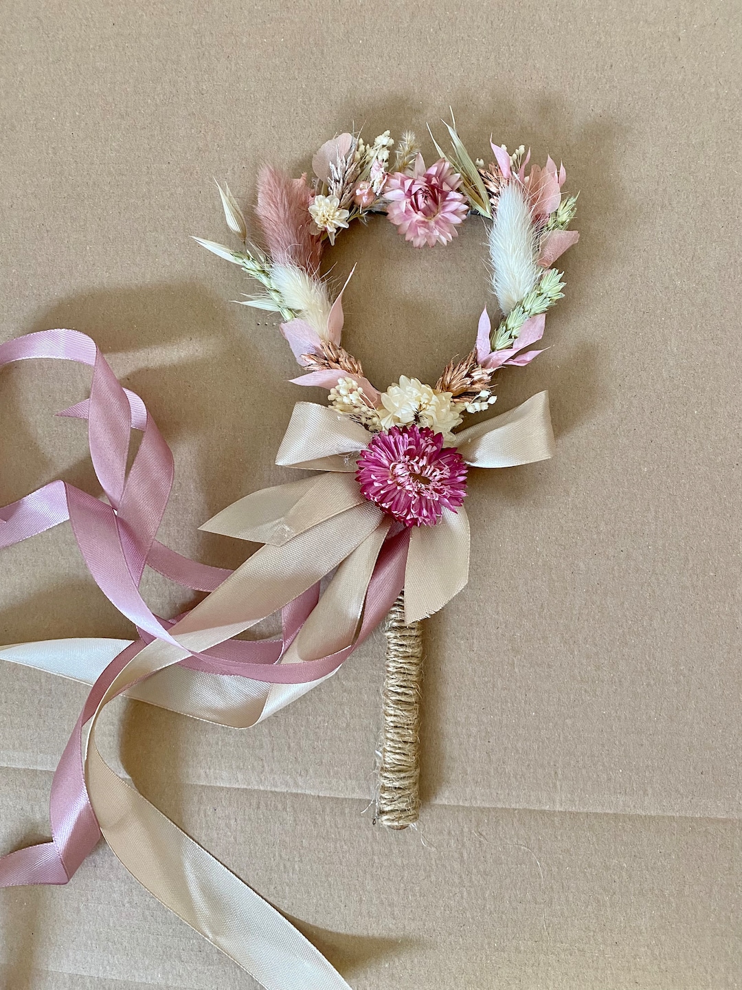 Full Coverage Flower Girl Wand, Flower Girl Accessories, Dried Flower ...