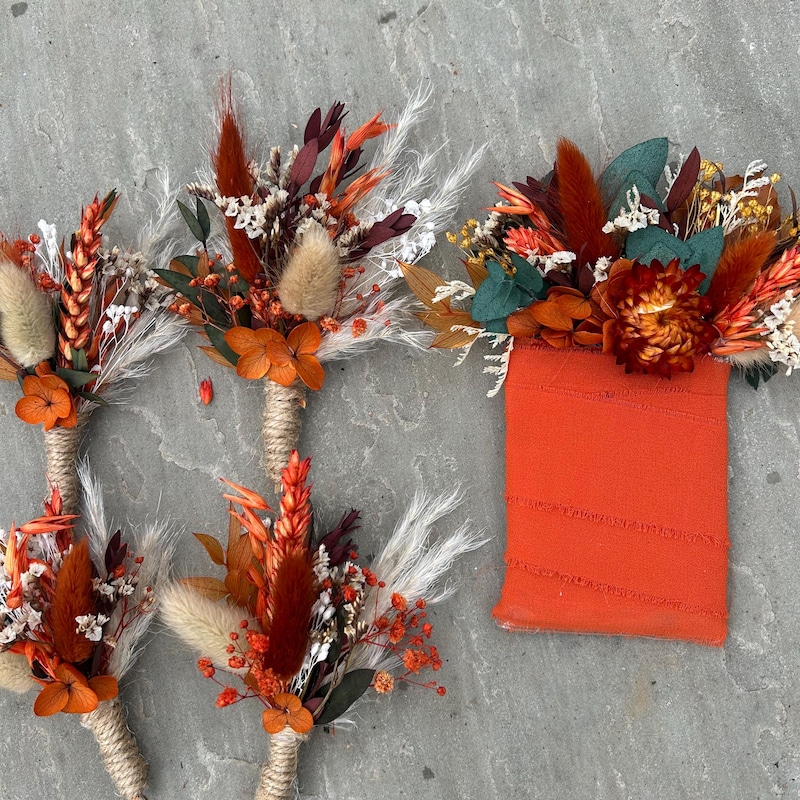 Orange and Cream Buttonholes - Etsy UK